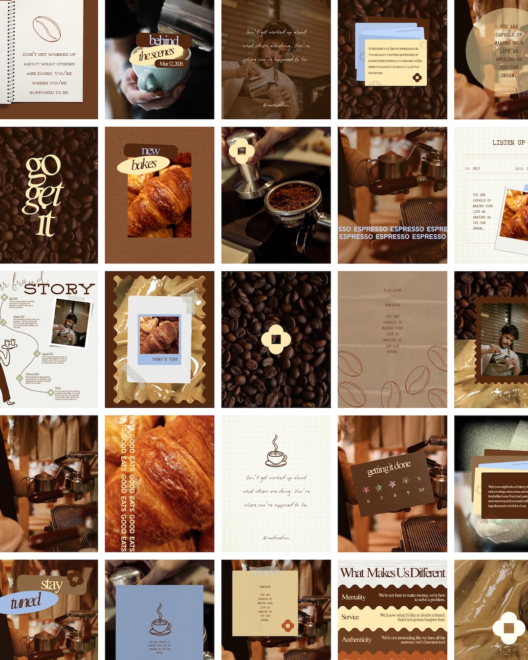 Coffee Shop Instagram Templates: Cafe Bakery Canva Social Media Posts ...
