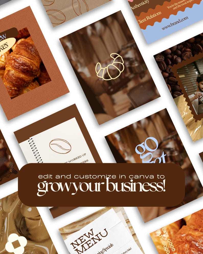 Coffee Shop Instagram Templates: Cafe Bakery Canva Social Media Posts ...