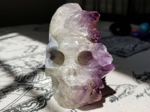 3.2 A Amethyst Geode Skull 13.4 Oz Natural Untreated - Etsy