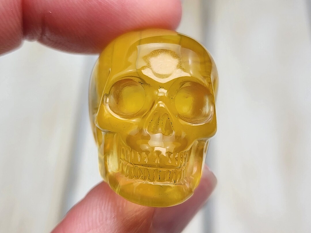 1.2 A Yellow Obsidian Skull 20g, Yellow Obsidian Gemstone, Super ...