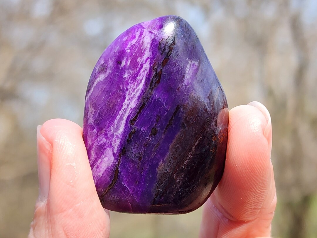 1.7 AA Gel Sugilite 27g, Rare Semi Precious Gem Sugilite Palm Stone ...