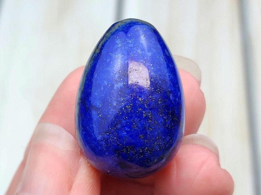 1.2" A+ Lapis Lazuli Egg 21g, Natural Undyed Deep Blue Lapis, Lapis ...