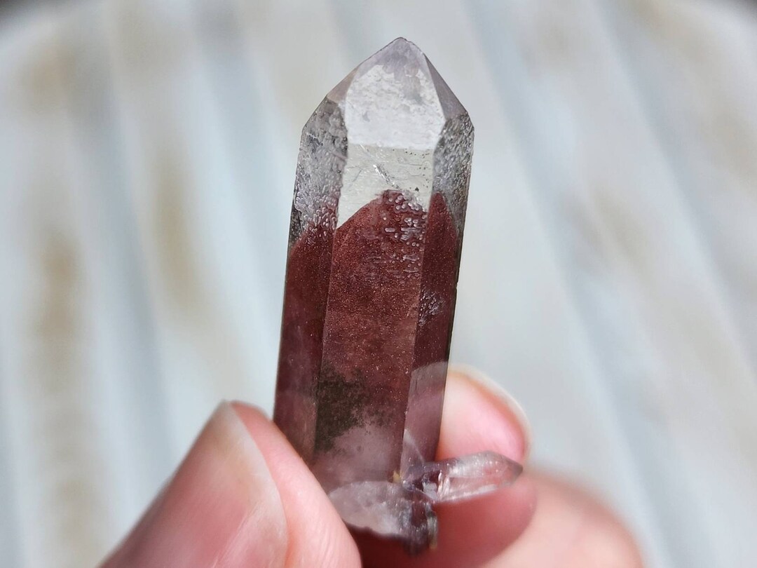 1.3" A+ Red Hematoid Quartz Point 5g, Red Fire Quartz Cluster, Natural ...