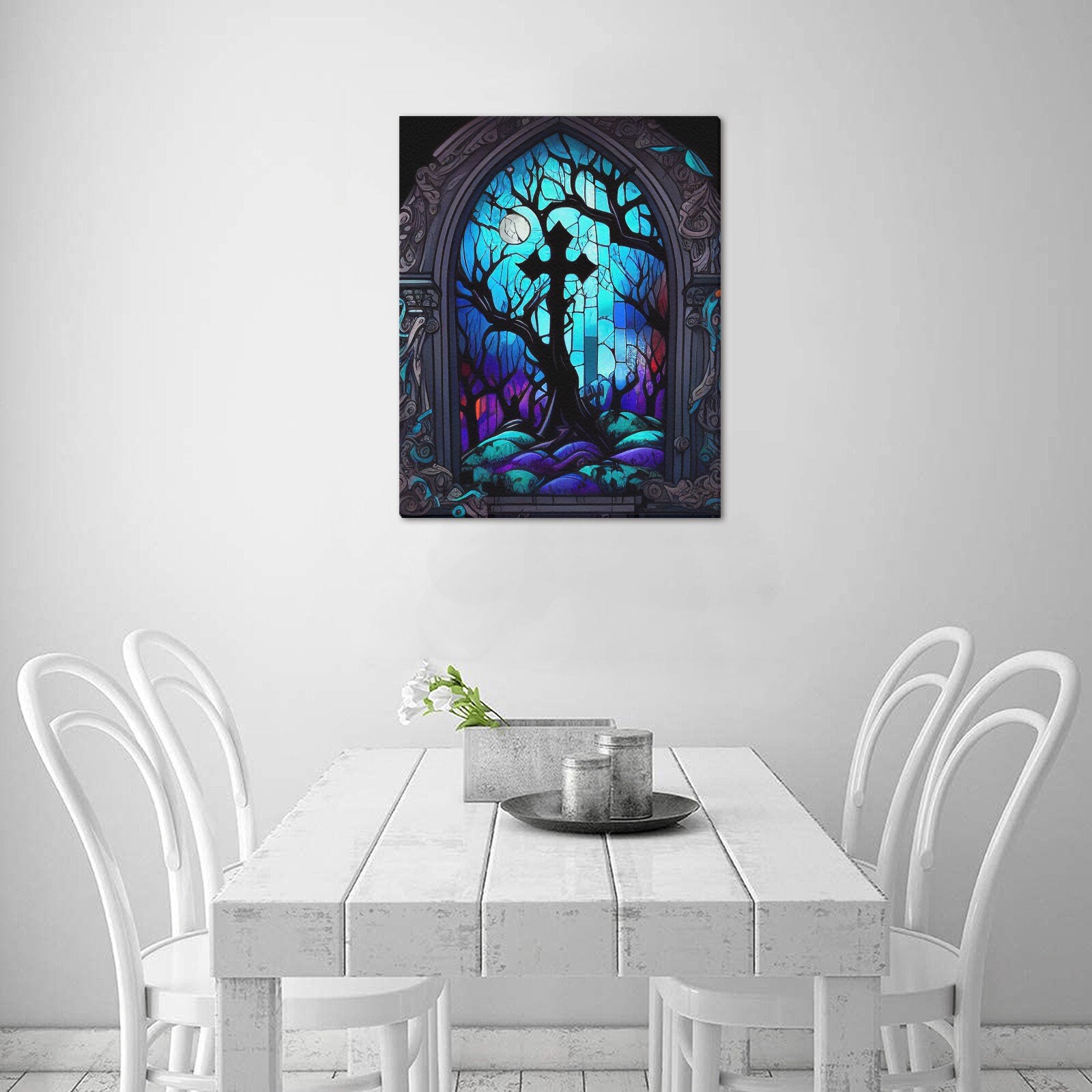 Gothic Stained Glass Canvas Art Print - Etsy