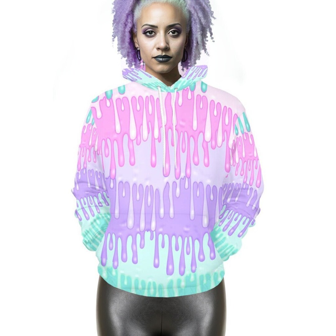 Pastel Goth Hoodie Dripping Paint - Etsy