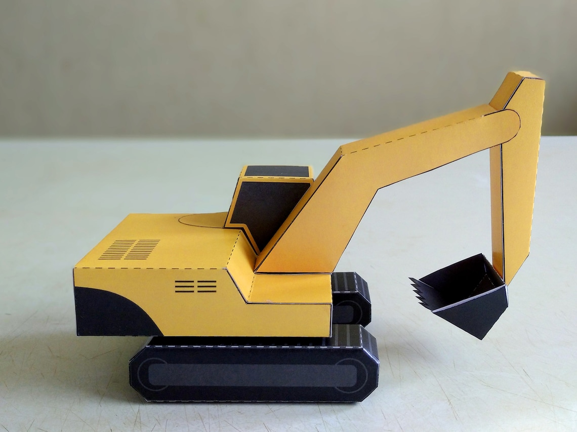 Excavator. Paper Craft Toy. PDF Printable Templates | Etsy