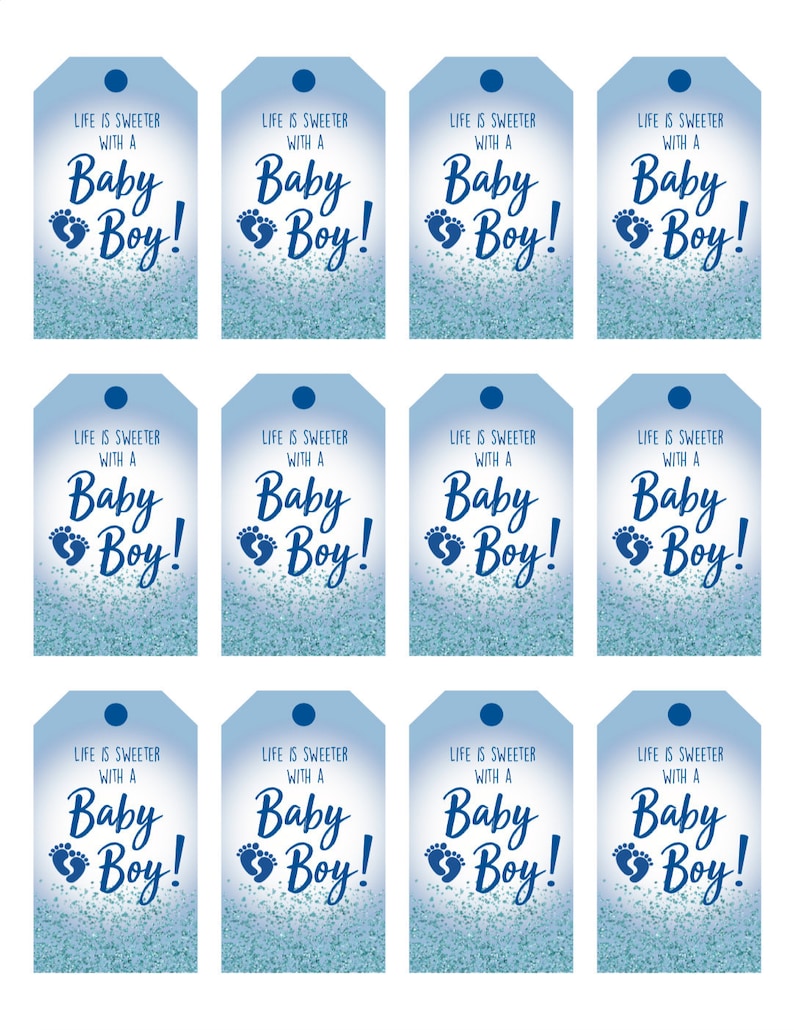 Life is Sweeter With a Baby Boy Gift Tags (downloadable Sheet of 12) - Etsy