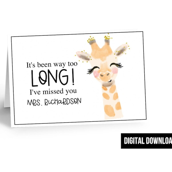 Printable Miss You Cards for Students - Etsy