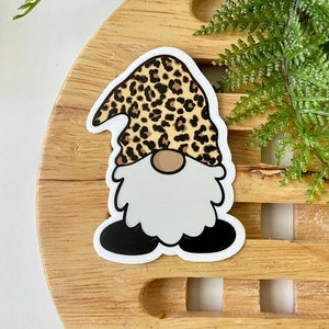 Leopard Gnome Vinyl Water Bottle Label Stickers, Teacher MacBook ...
