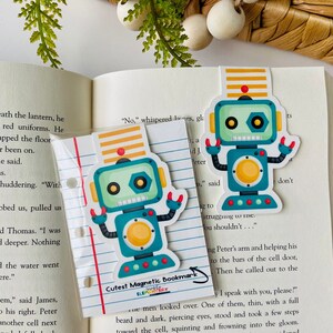 Robot Magnetic Paper Bookmark Page Holder, Cute Bookish Page Marker ...