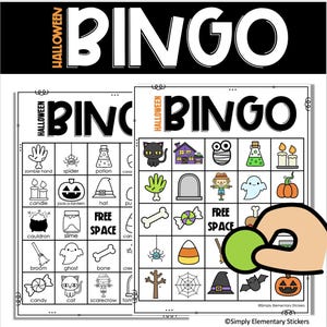Halloween Printable Bingo Games & Cards, Homeschool Printable Fall ...