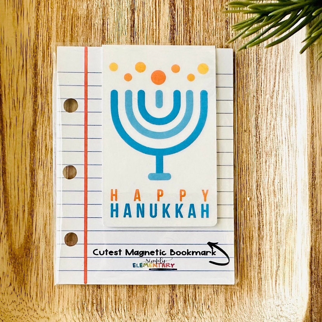 Cute Hanukkah Menorah Stocking Stuffer Magnetic Bookmark Gifts, Book ...