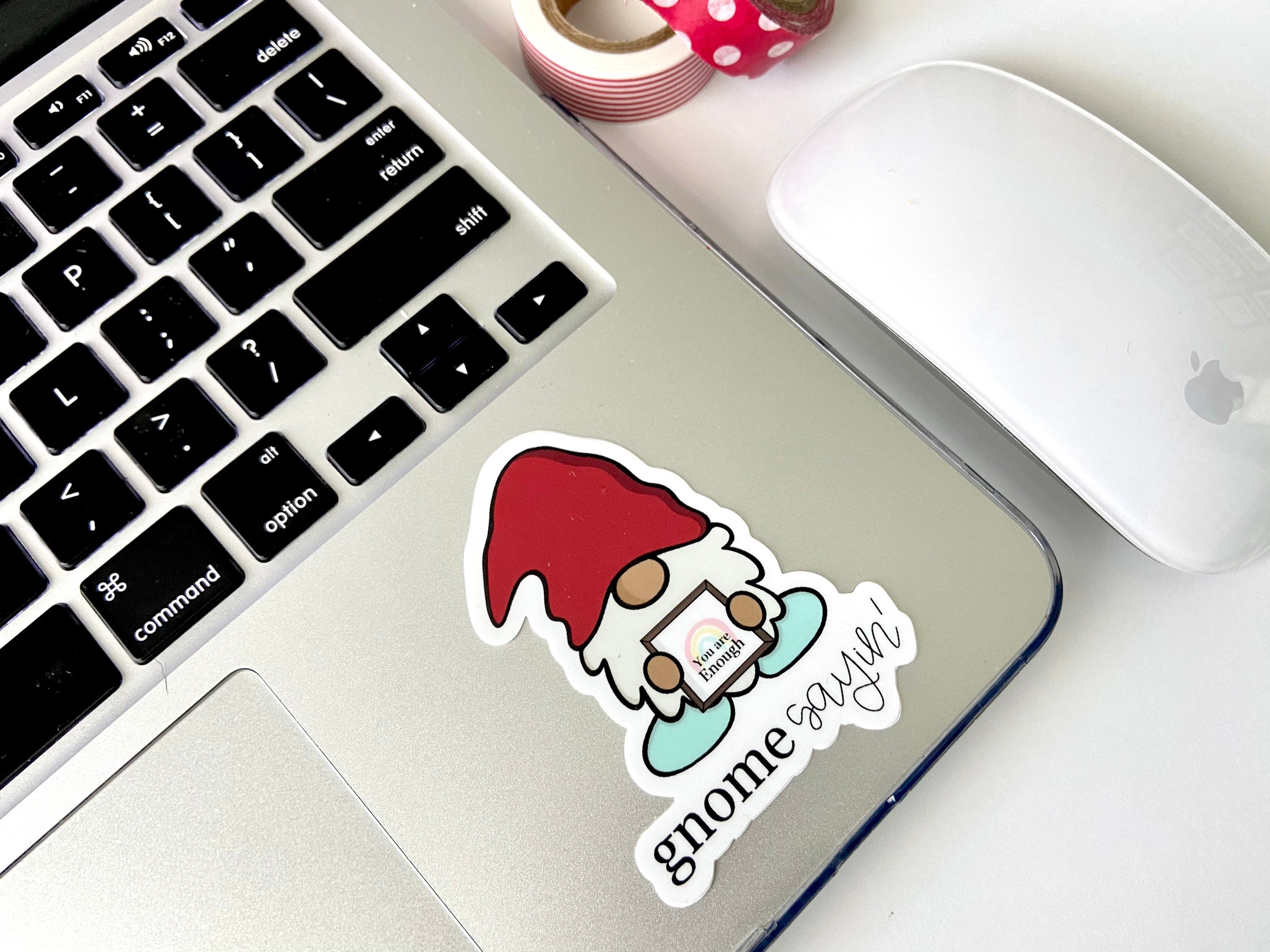 Adorable Gnome Laptop Computer Vinyl Stickers, Cute Labels Die Cut ...