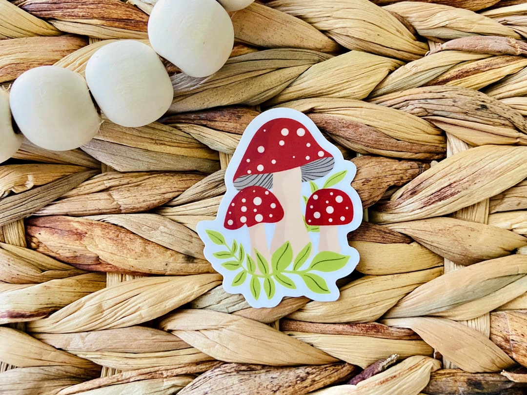 Cottagecore Mushroom Waterproof Vinyl Sticker: Laptop Decal - Etsy