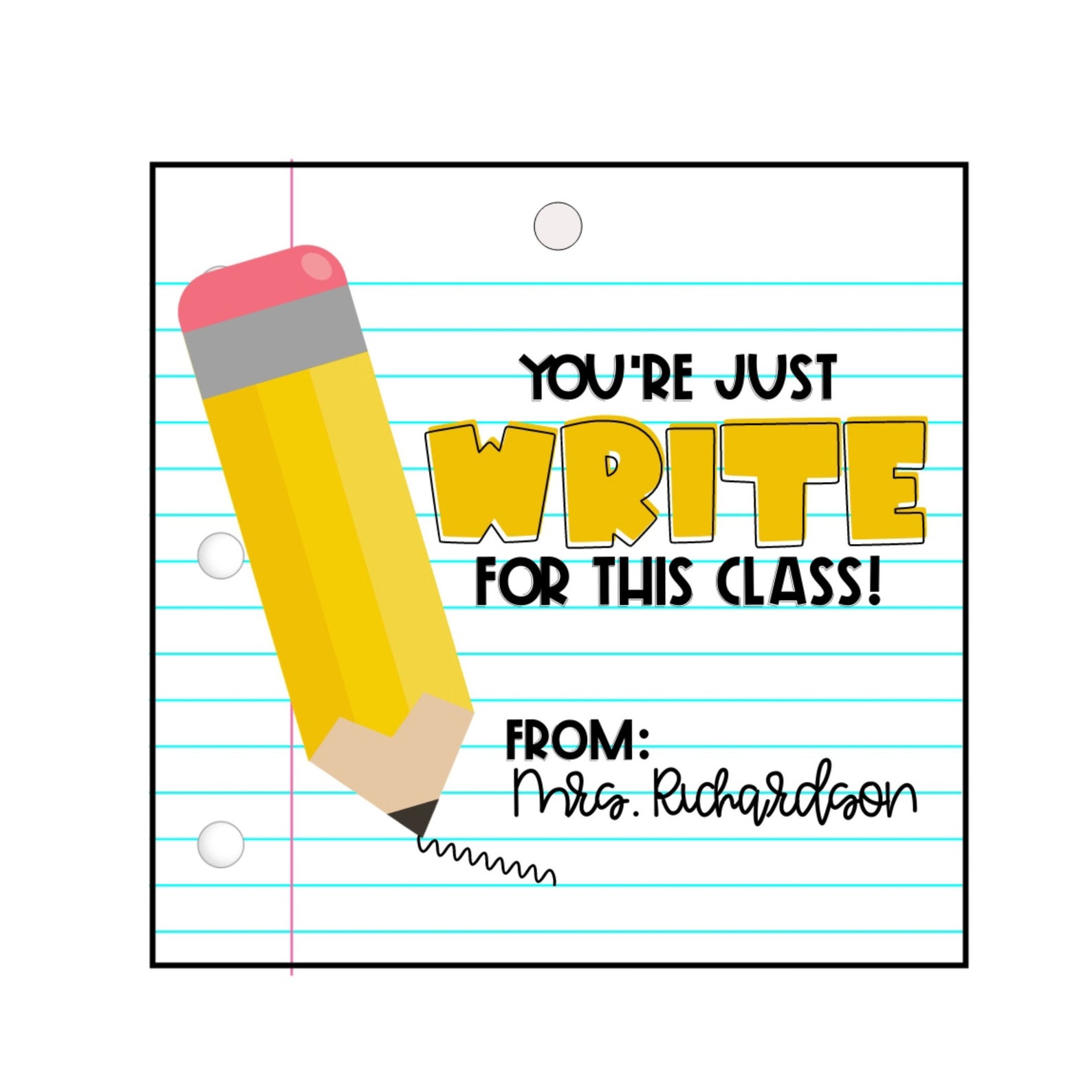Back to School Instant Download Printable Teacher Gift Tags, Editable ...
