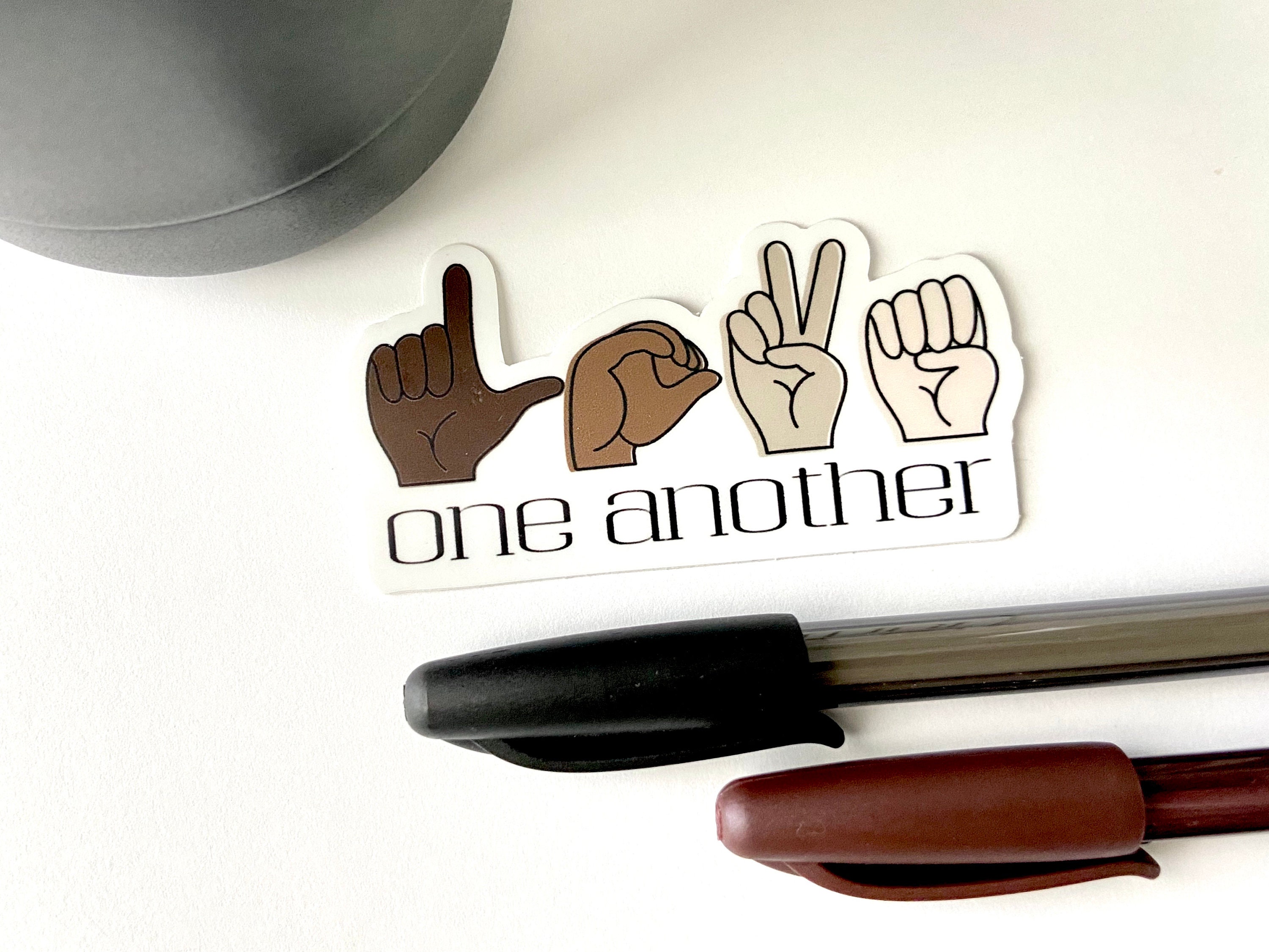 Sign Language Love One Another Cute Vinyl Teacher Stickers - Etsy