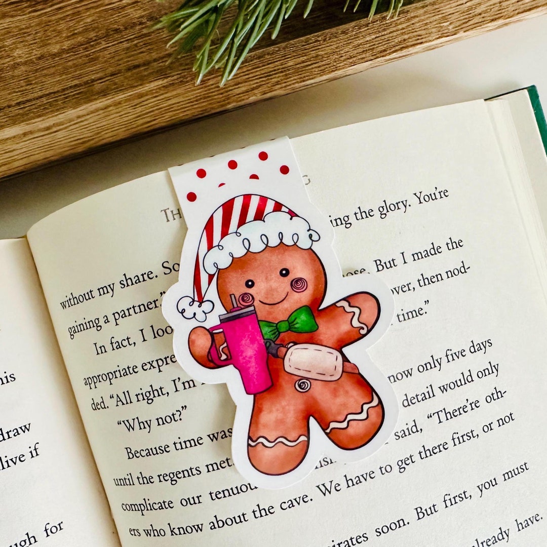 Christmas Gingerbread Man Magnetic Bookmark: Stocking Stuffer Gift - Etsy