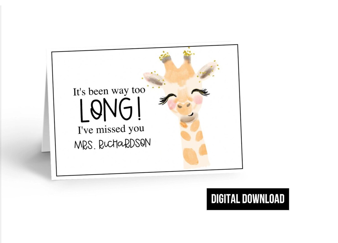 Editable Teacher Notecards: I Miss You Postcards (digital Download) - Etsy