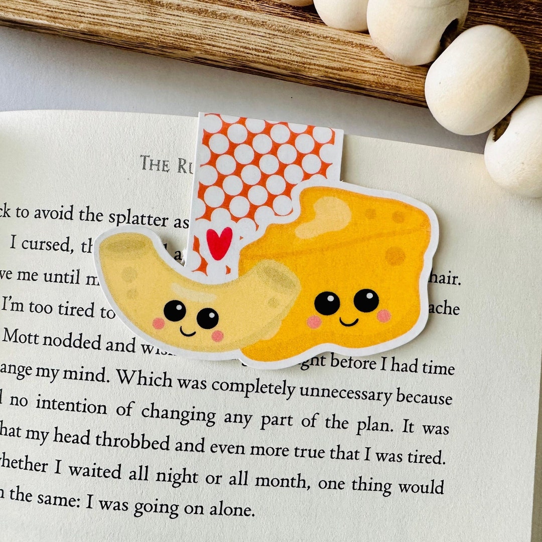 Mac and Cheese Cute Kawaii Magnetic Bookmark, Bookish Merch Page Holder ...