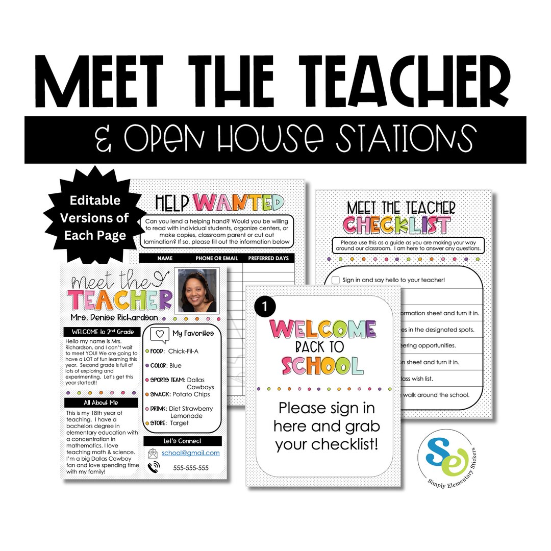 Meet the Teacher, Back to School Editable Newsletter Template, Open ...