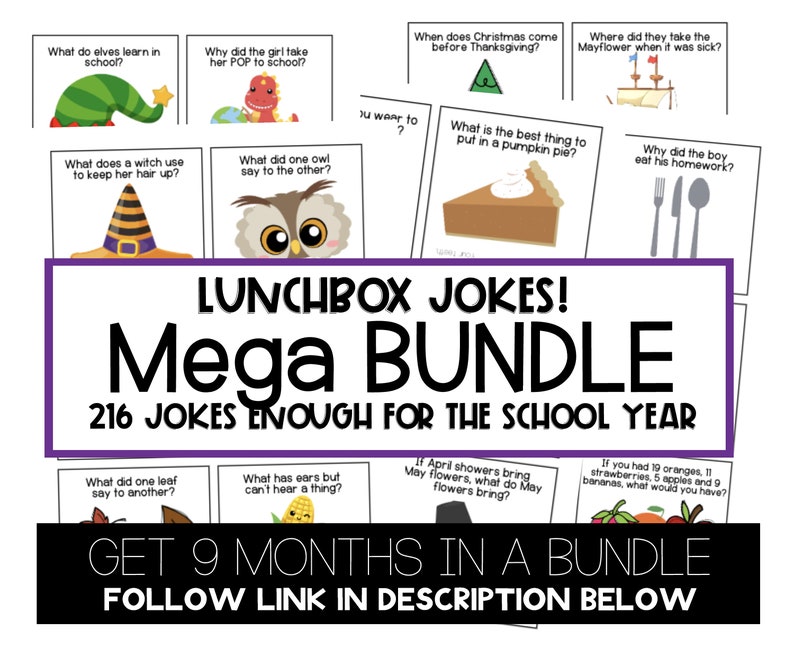 Editable Lunch Box Jokes for Kids Lunchbox Notes Cards - Etsy