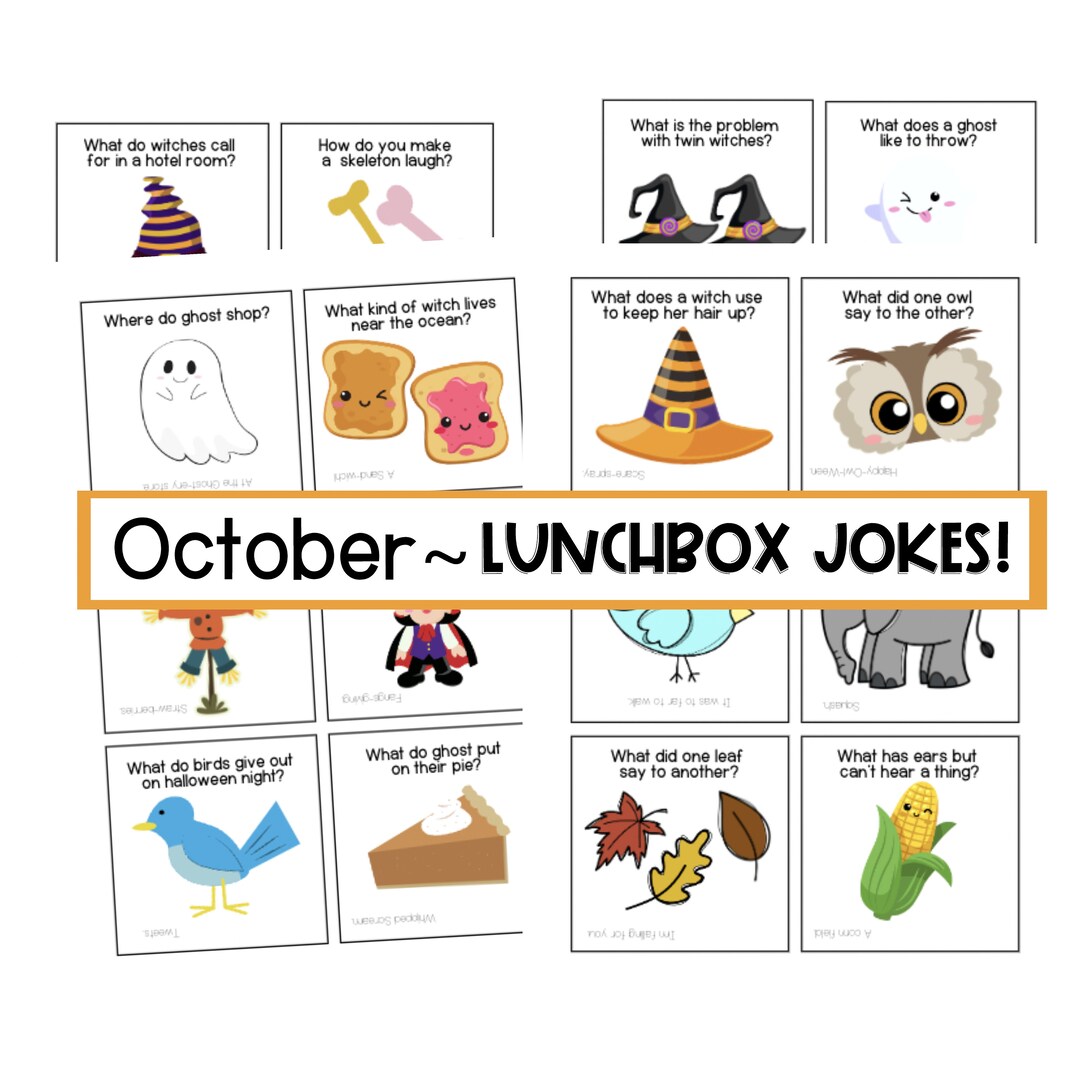October Lunch Box Jokes for Kids Editable Lunchbox Notes - Etsy