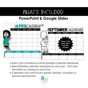 Editable Family Monthly Printable Calendar Templates, Back to School ...