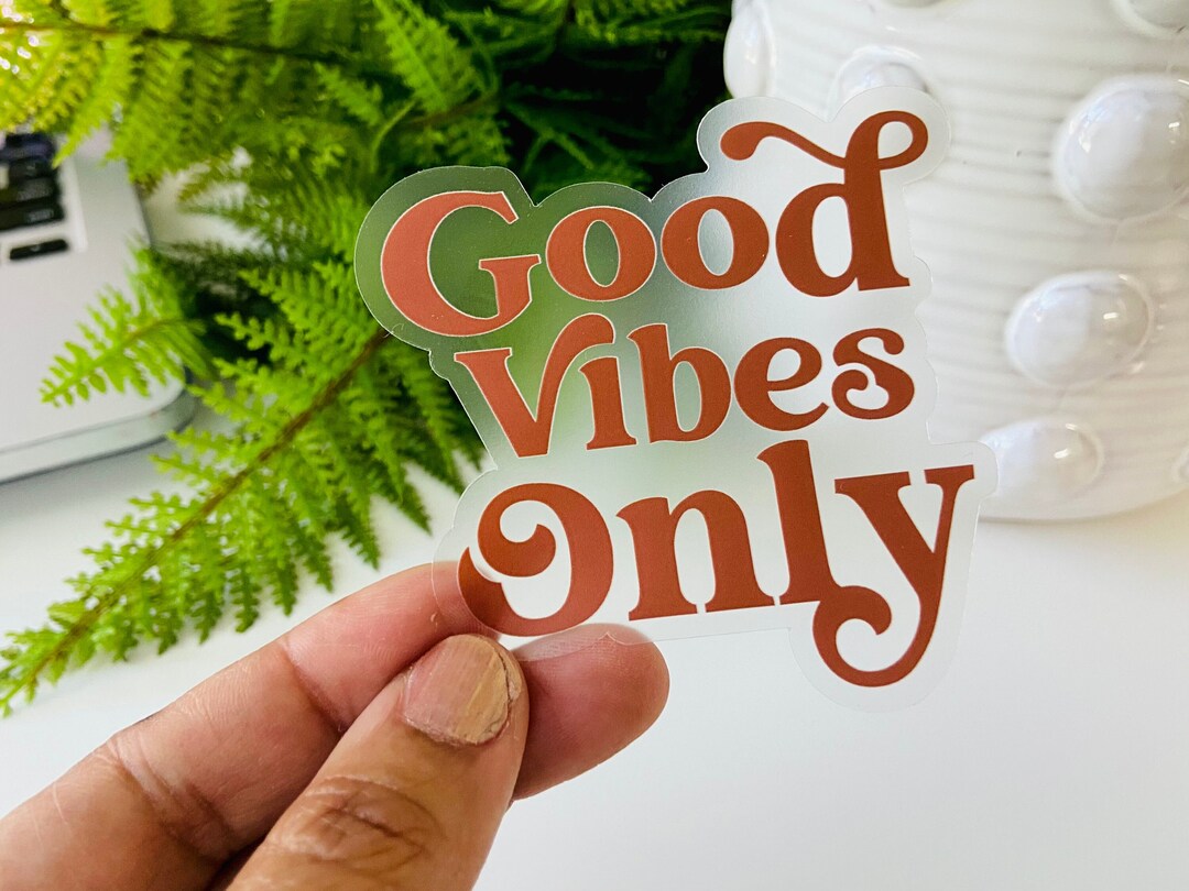 Good Vibes Only Clear Computer Label Stickers, Positivity MacBook ...