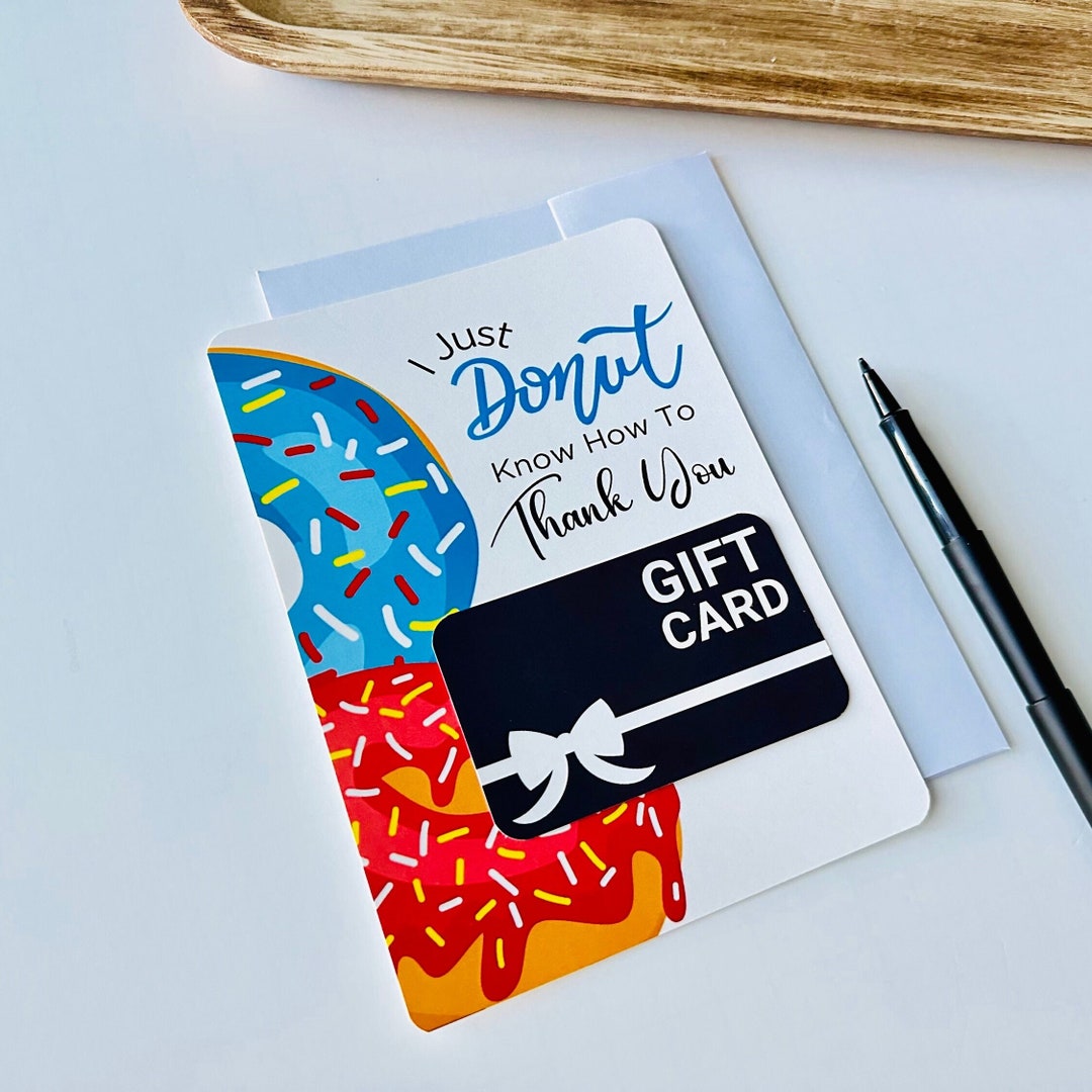 Donut Thank You Gift Card Holder: Teacher Appreciation Gift - Etsy