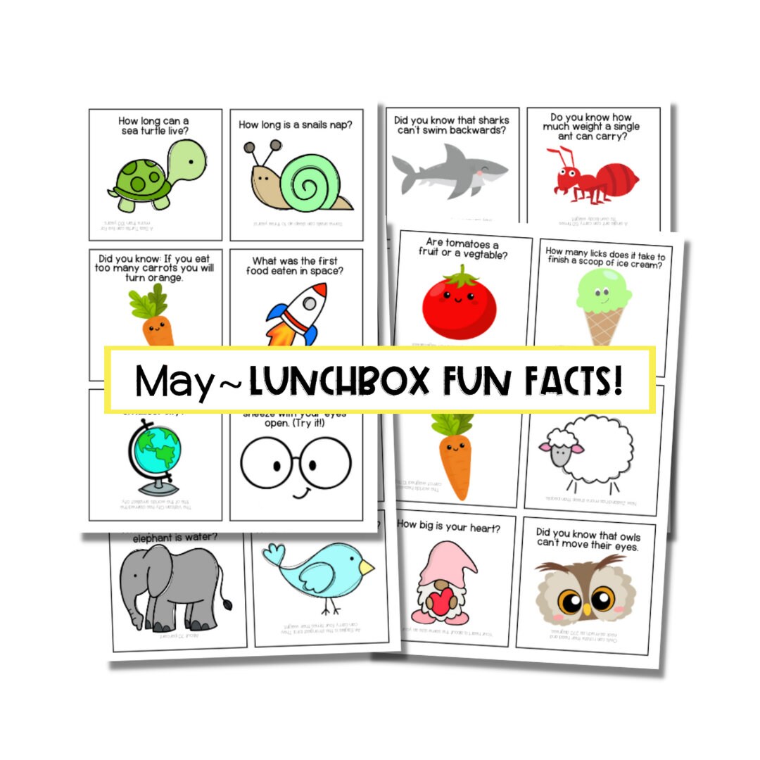 May Lunch Box Jokes for Kids, Editable Lunchbox Notes, Note Card ...