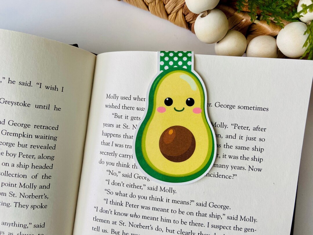 Avocado Bookmark Page Holder Gifts, Magnetic Book Lover Paper Book Mark ...