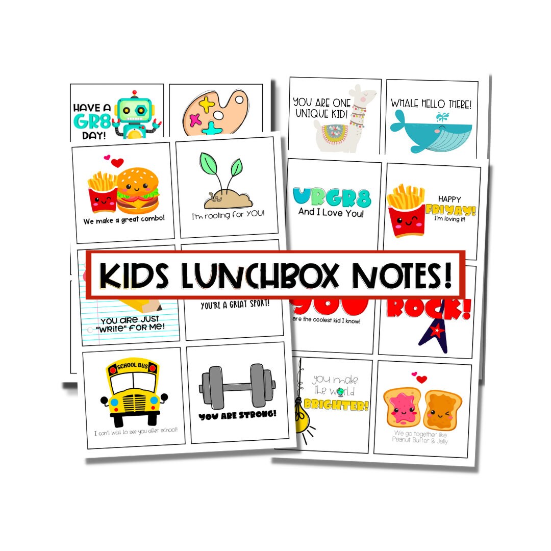 Editable Affirmation Cards Lunchbox Notes for Kids, Encouragement ...