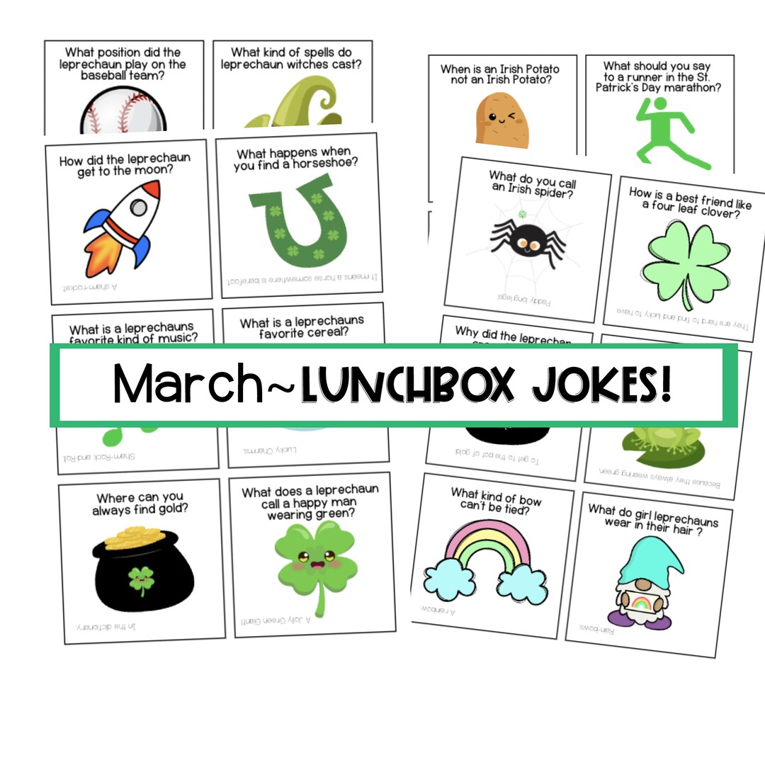 March Editable Lunchbox Notes Lunch Box Jokes for Kids Note - Etsy
