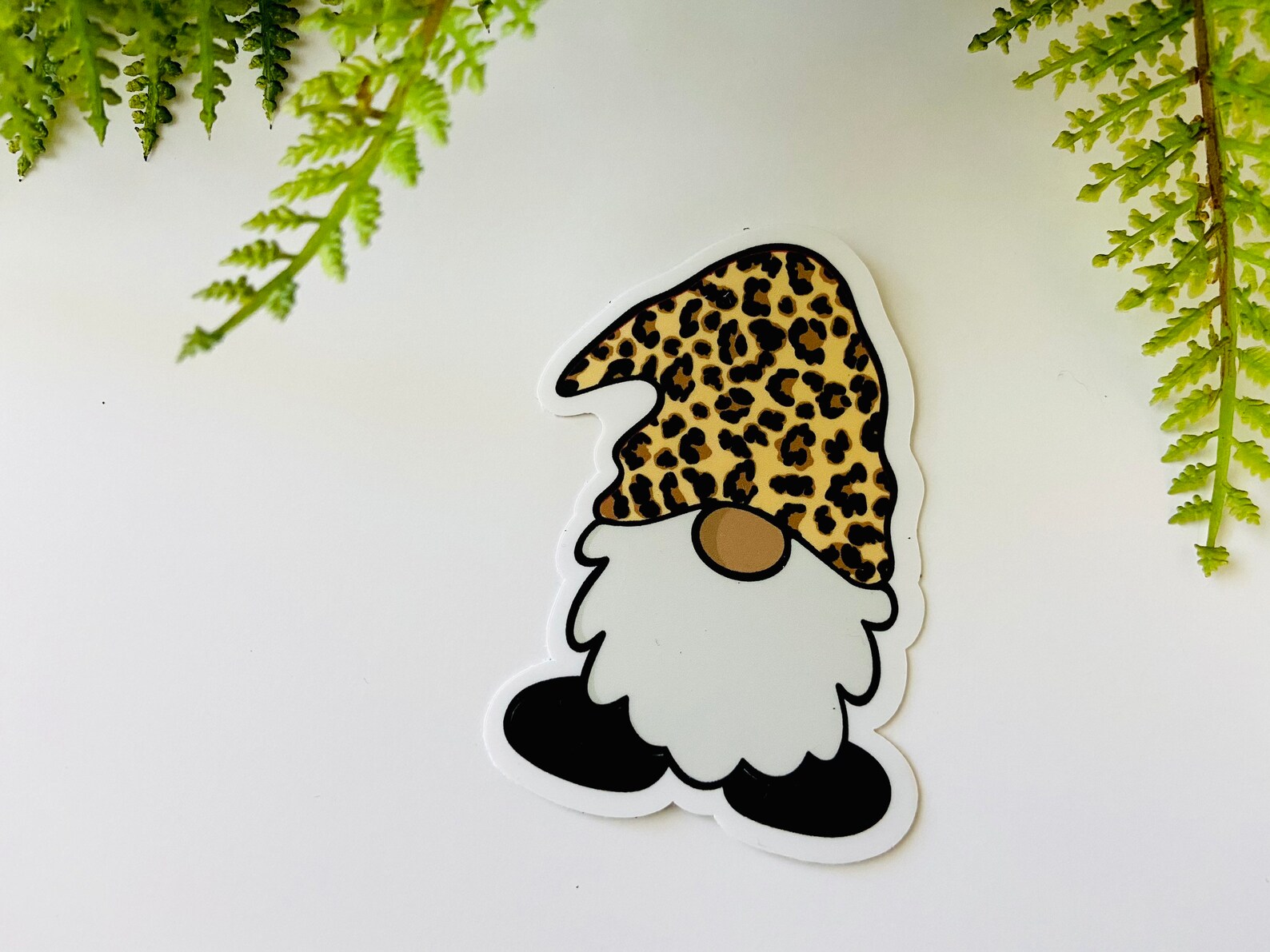 Leopard Gnome Vinyl Water Bottle Label Stickers, Teacher MacBook ...