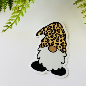 Leopard Gnome Vinyl Water Bottle Label Stickers, Teacher MacBook ...