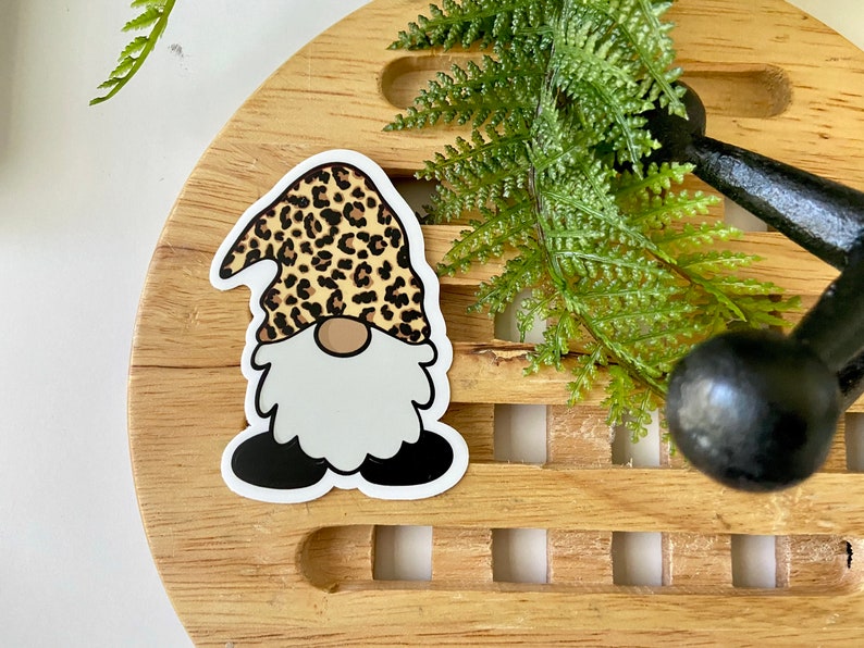 Leopard Gnome Vinyl Water Bottle Label Stickers Teacher | Etsy