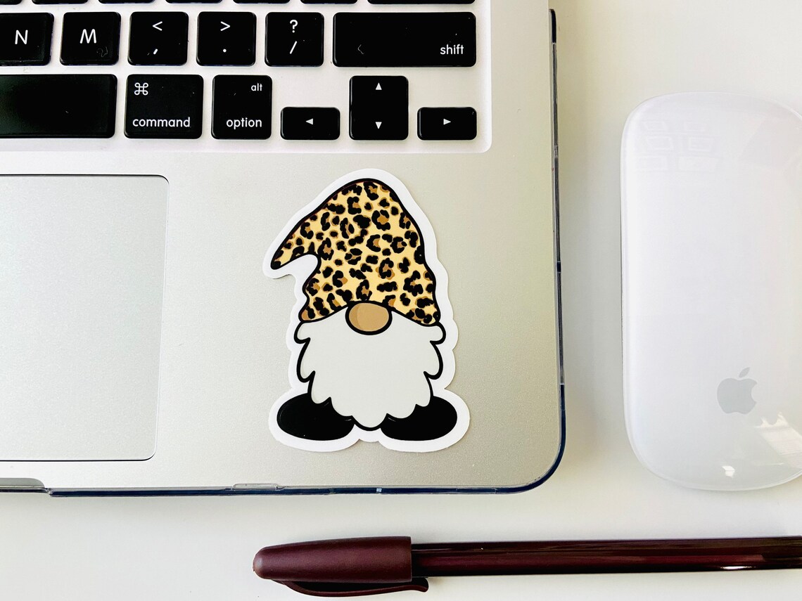 Leopard Gnome Vinyl Water Bottle Label Stickers Teacher | Etsy