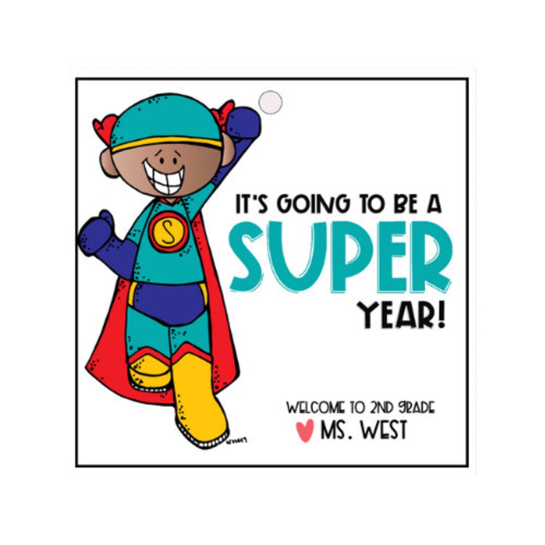 Superhero Back to School Gift Tags: Personalized, Editable Template ...