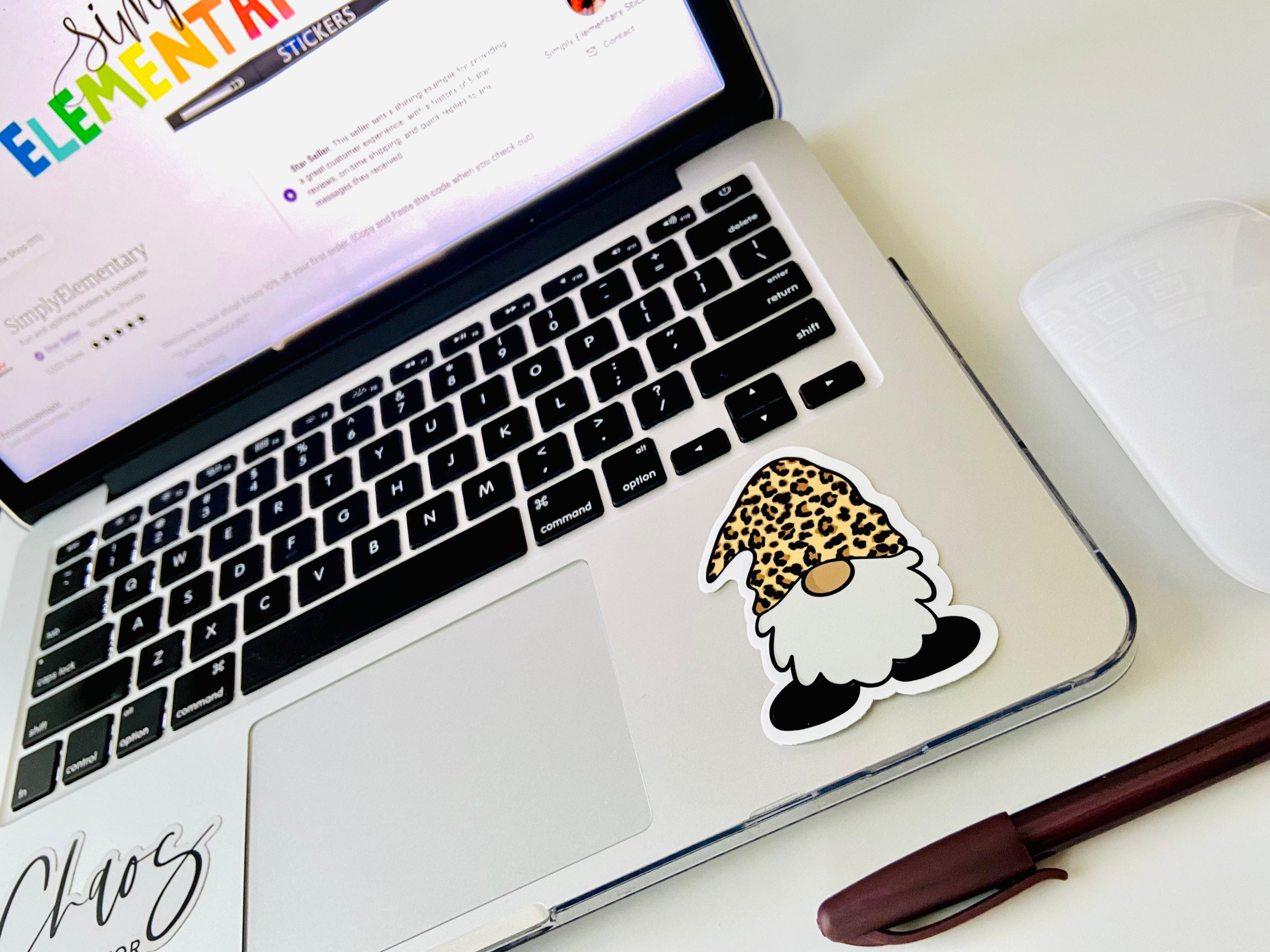 Leopard Gnome Vinyl Water Bottle Label Stickers Teacher | Etsy