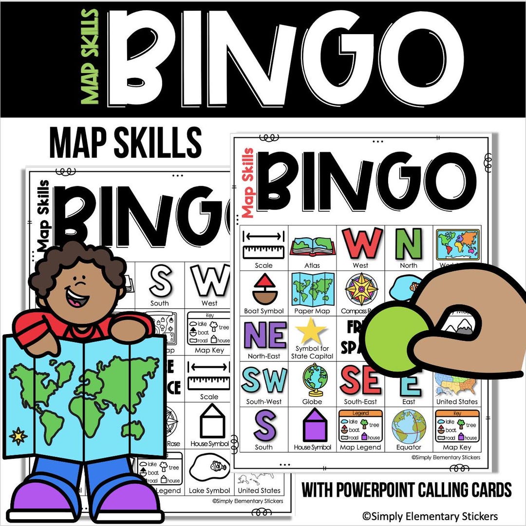 Homeschool Printable Bingo Games & Cards, Geography Maps for 2nd Grade ...
