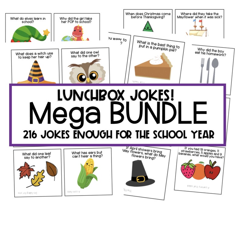 Mega Bundle Lunch Box Jokes for Kids Editable Lunchbox Notes - Etsy