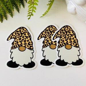Leopard Gnome Vinyl Water Bottle Label Stickers, Teacher MacBook ...