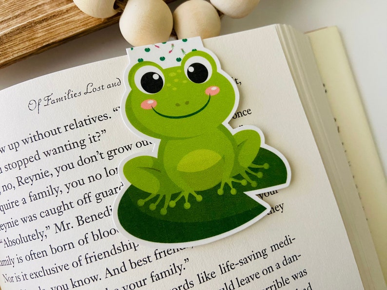 Cute Laminated Frog Magnetic Paper Bookmark Animal Page - Etsy