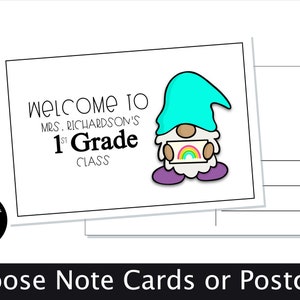 Cute Printable Stationary Notecards, Teacher Back to School Digital ...