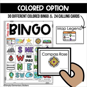 Homeschool Printable Bingo Games & Cards, Geography Maps for 2nd Grade ...