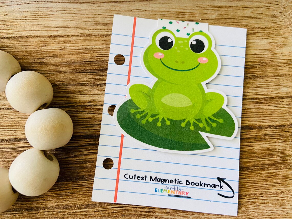 Cute Laminated Frog Magnetic Paper Bookmark Animal Page - Etsy