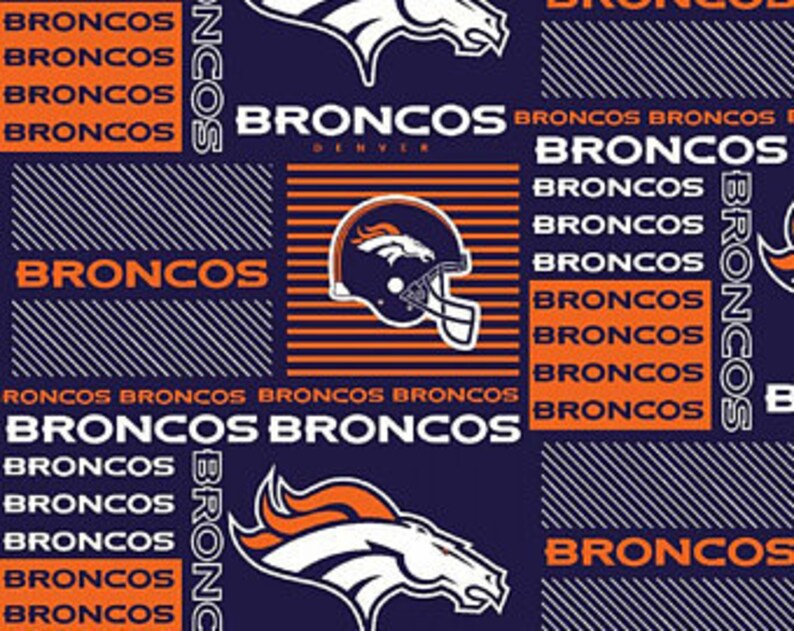 NFL Denver Broncos Football Fabric Sold by 1/2, 18 X 58 - Etsy