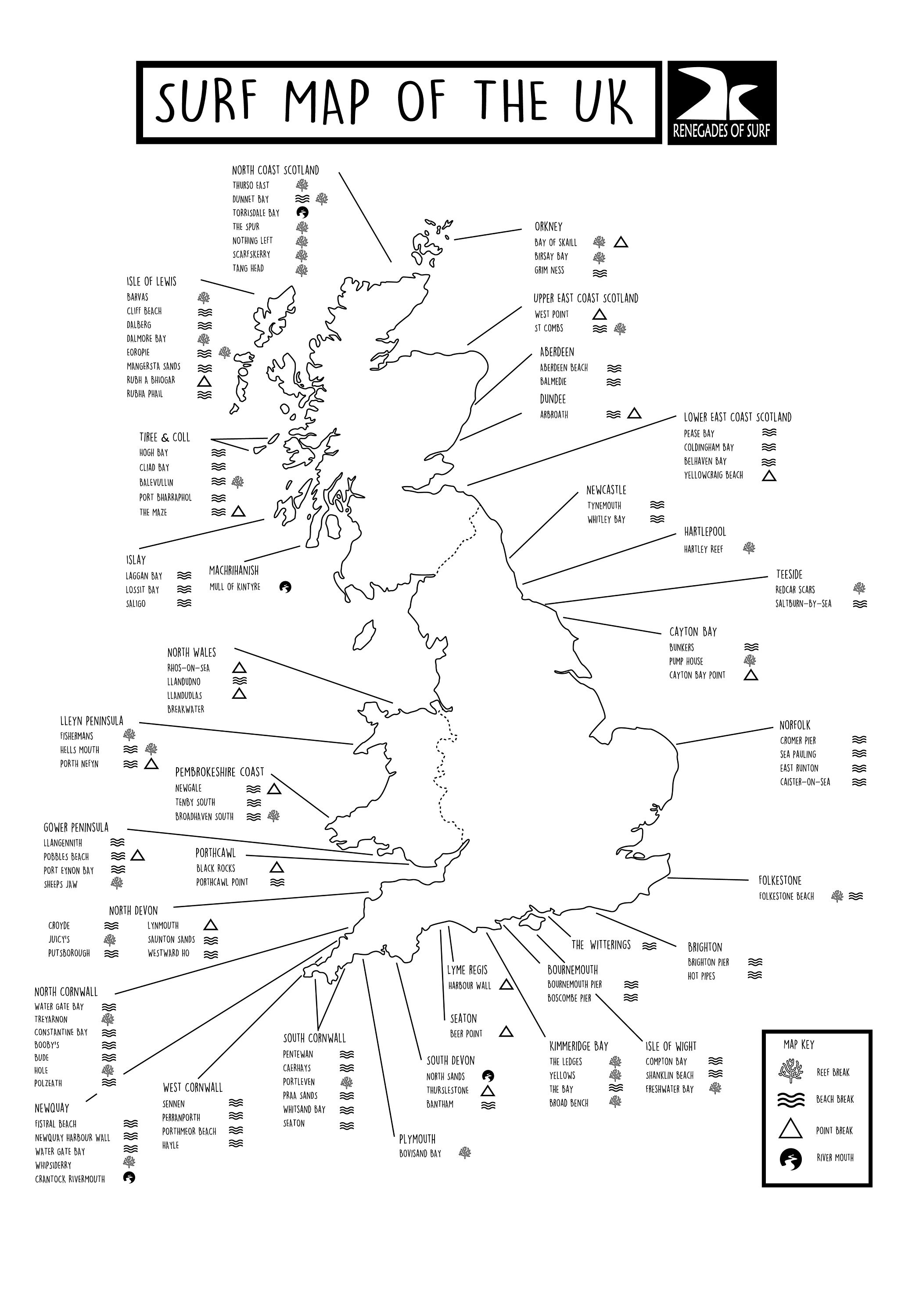 UK Surf Map Digital Download - Etsy
