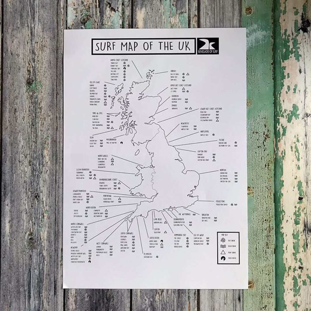 UK Surf Map Digital Download - Etsy