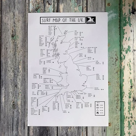 UK Surf Map Digital Download - Etsy